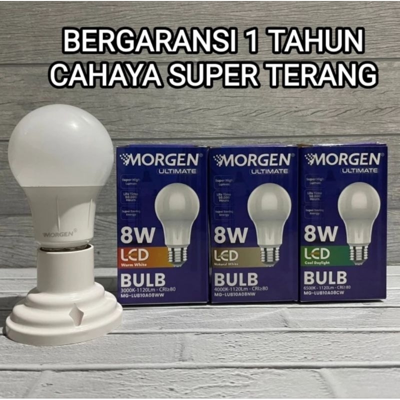 Jual BOHLAM LAMPU LED BULB 8 WATT MORGEN CAHAYA PUTIH TERANG SNI ...