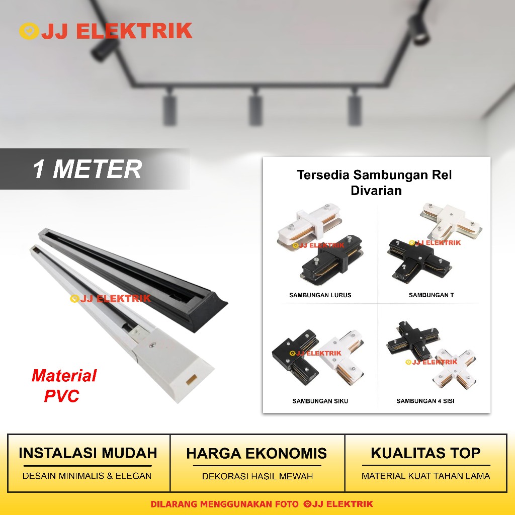 Jual Rel Track Light Lampu Sorot 1M Tracklight Spotlight Rell 1 Meter ...