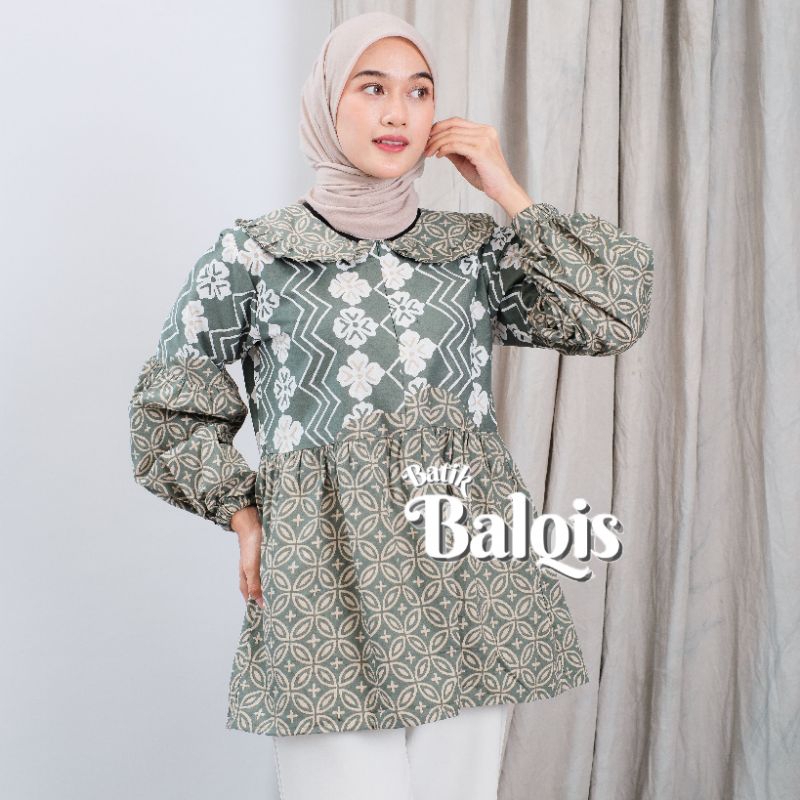 Jual Batik Balqis Baju Batik Wanita Modern Atasan Blouse Batik Kerja Kantor Wanita | Shopee ...