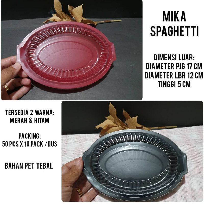 Jual (ISI 50PCS - SPAGETI MERAH/HITAM) Mika Spaghetti/ Box Spaghetti ...