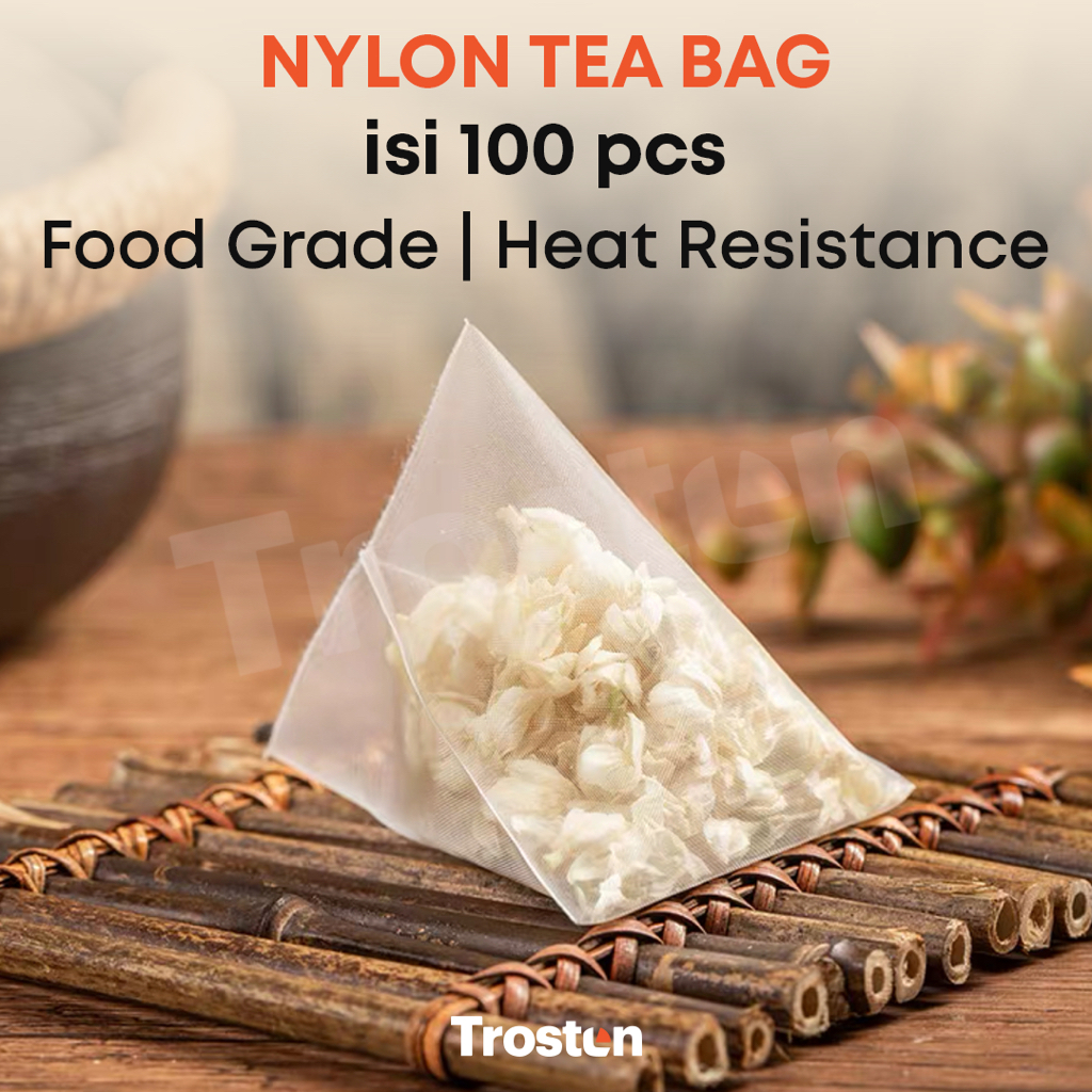 Jual Trosten Nylon Tea Bag 100 pcs Food Grade - Kemasan Teh Nilon Nylon ...
