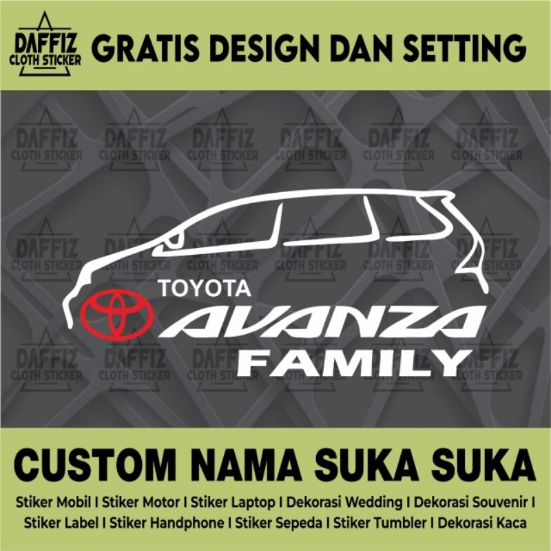 Jual Stiker Cutting Toyota Avanza Family | Stiker Cutting Custom ...
