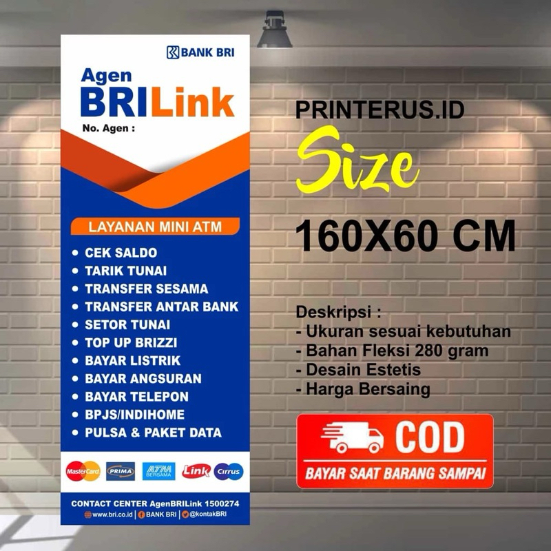 Jual MMT / BANNER / SPANDUK AGEN BRI LINK 160x60CM | Shopee Indonesia