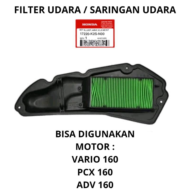 Jual FILTER SARINGAN UDARA VARIO 160 PCX 160 ADV 160 CBS ABS K2S ...
