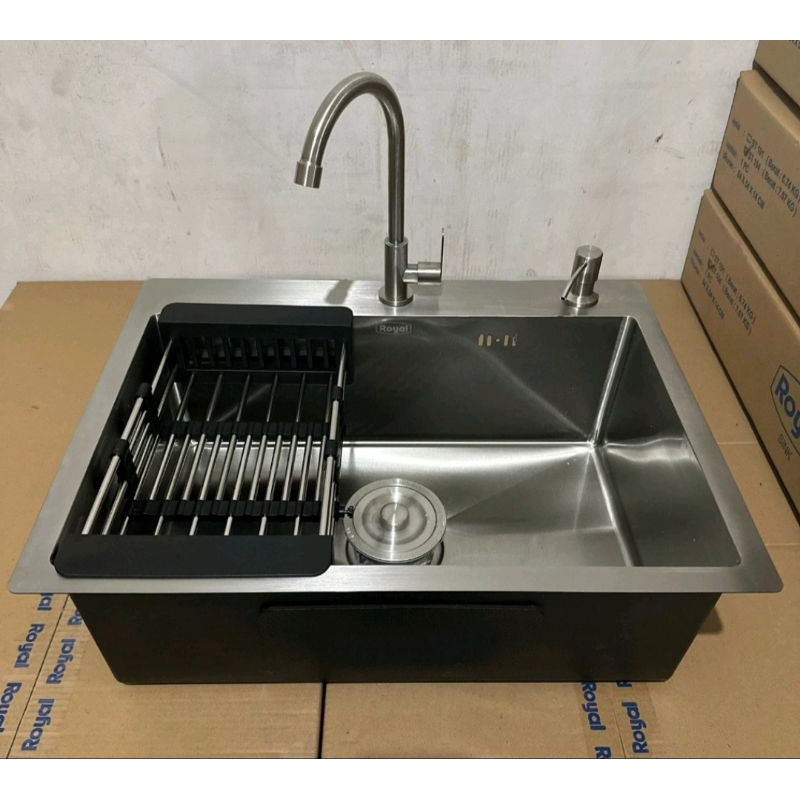 Jual sink premium lubang 1 ukuran 60x45x22 cm stainless steel tebal 3mm ...
