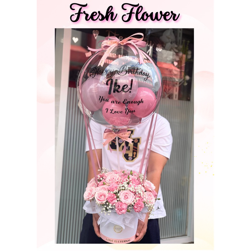 Jual Pink Bloom Box Fresh Flowers Mix Pink Congratulation Opening Store ...