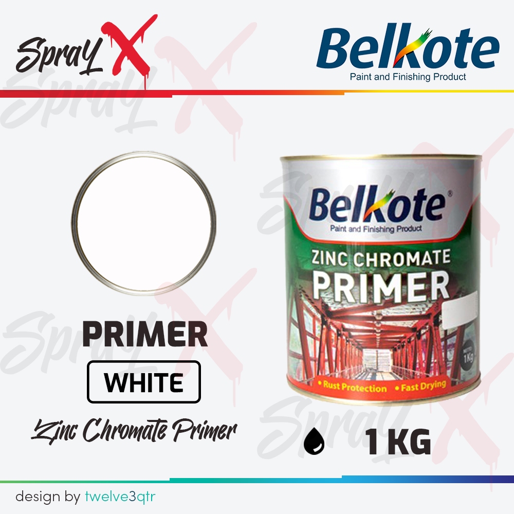 Jual BELKOTE ZINC CHROMATE PRIMER WHITE & GREY & BLACK 1KG / CAT MENI ...