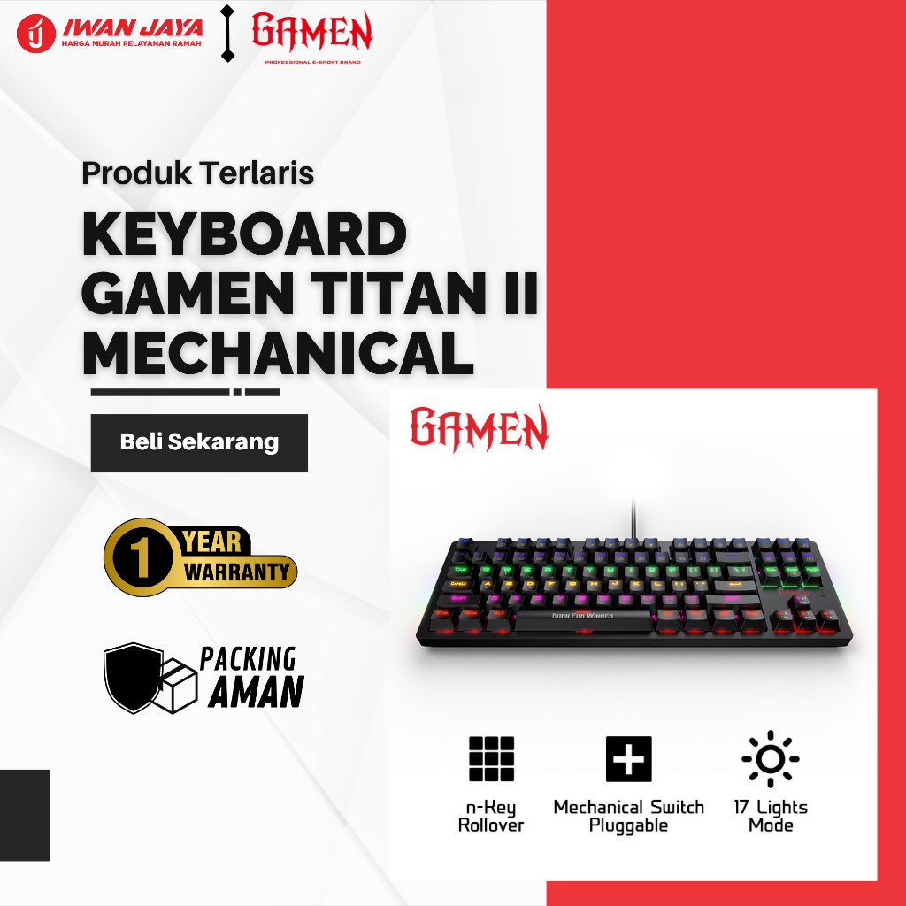 Jual KEYBOARD GAMEN TITAN II MECHANICAL BLACK | Shopee Indonesia