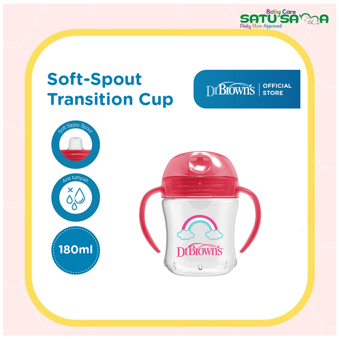 Jual DR BROWN'S SOFT SPOUT TRANSITION CUP 180 ML (TC61001-INTL) | Shopee Indonesia
