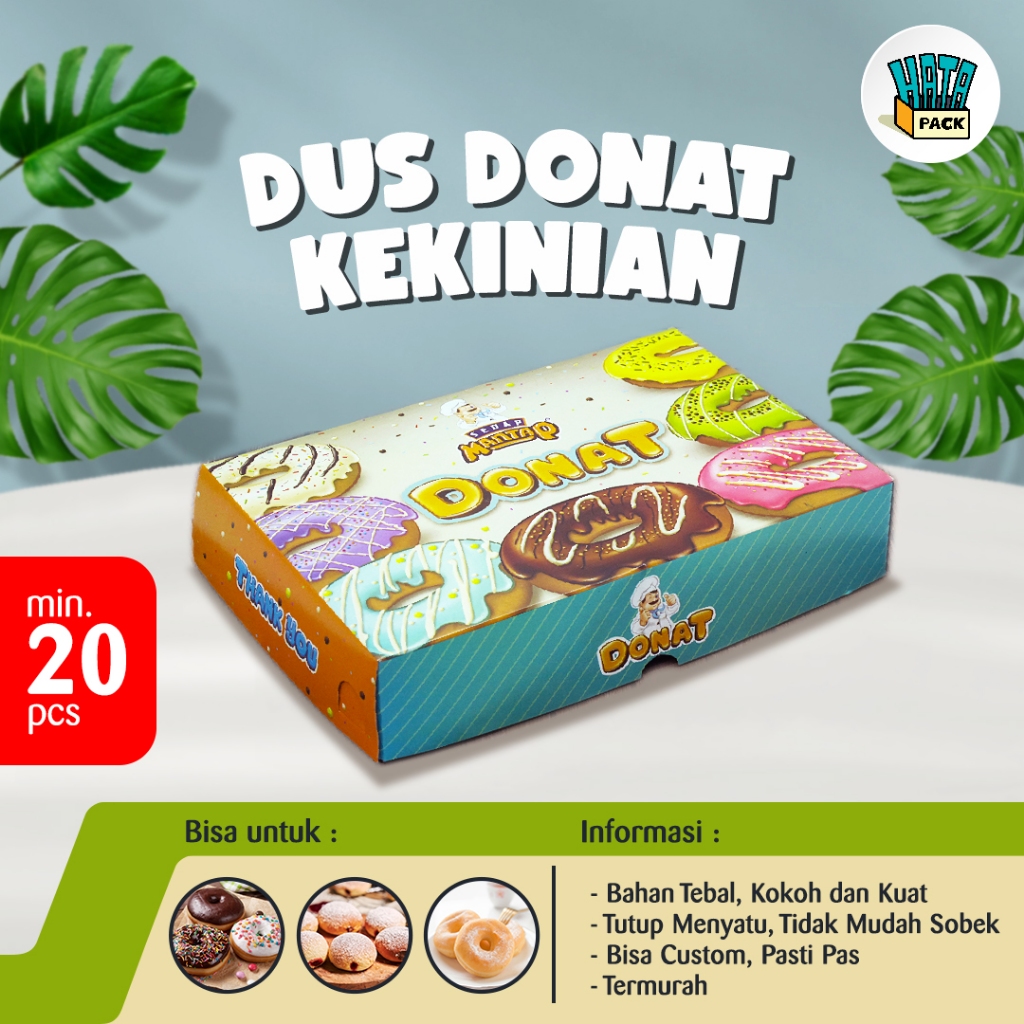 Jual Dus Box Donat Isi 6 / Box Donat / Sedap Mantap Donat Ukuran 27 x ...