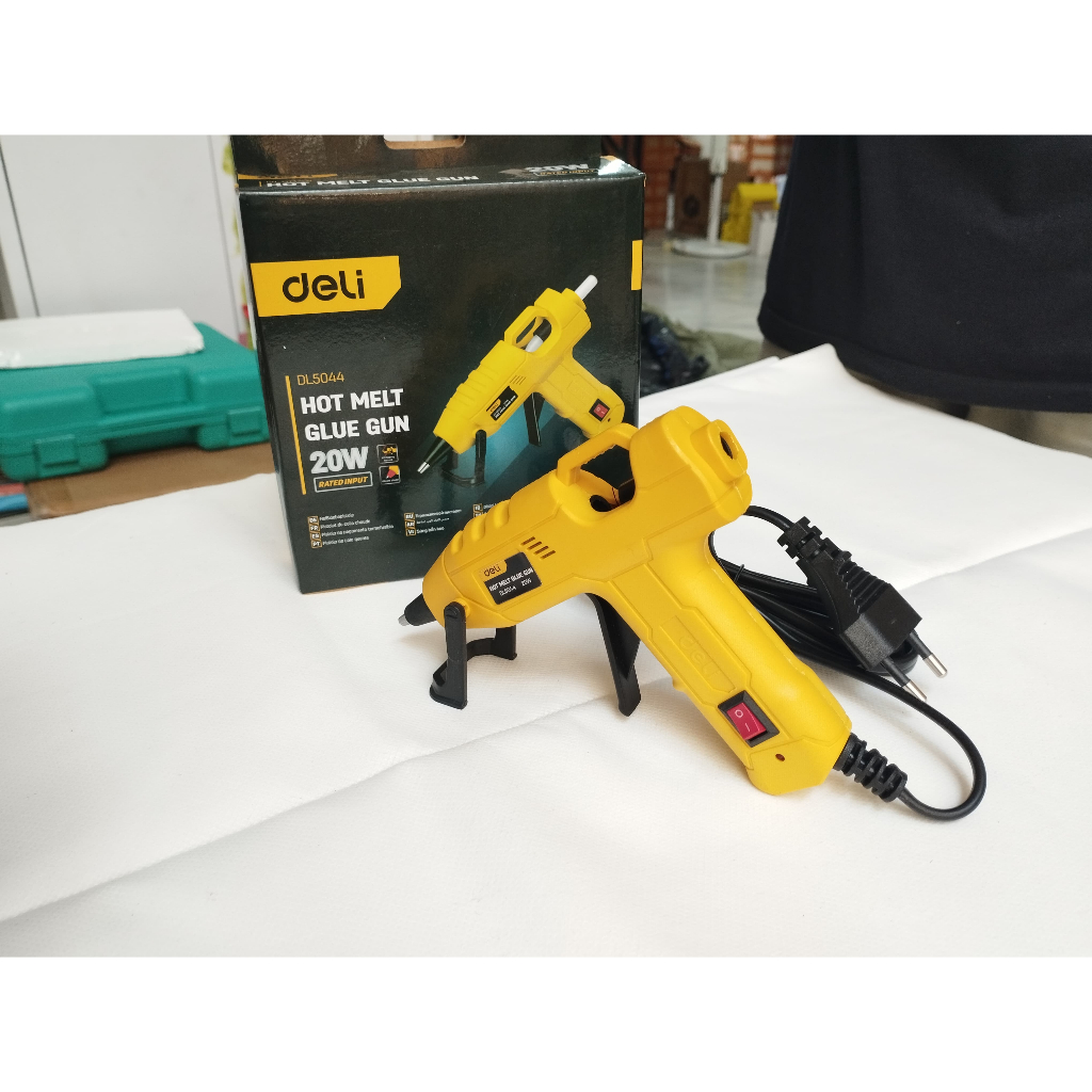 Jual Hot Melt Glue Gun Lem Tembak warna kuning daya listrik 20 watt ...