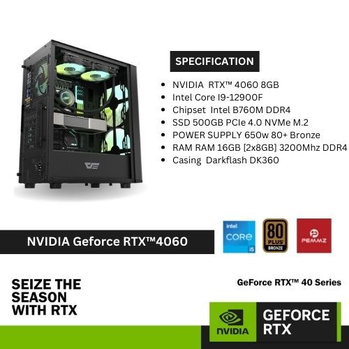 Jual PC RAKITAN PIXEL PULSE - INTEL i9 12900F - RTX 4060 | Shopee Indonesia