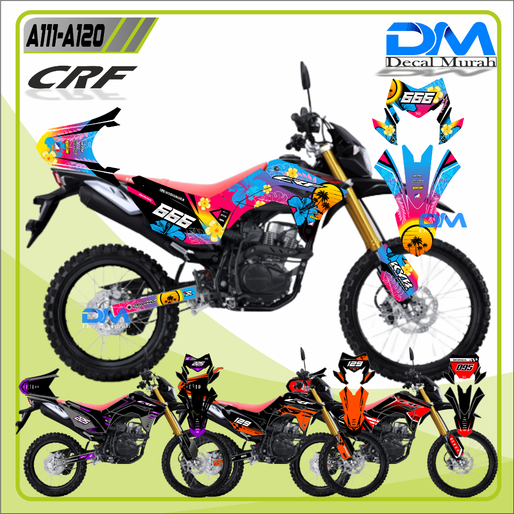 Jual Decal Stiker CRF 150 L Full Body A111-A120 sticker dekal CRF 150 L banyak pilihan varian ...