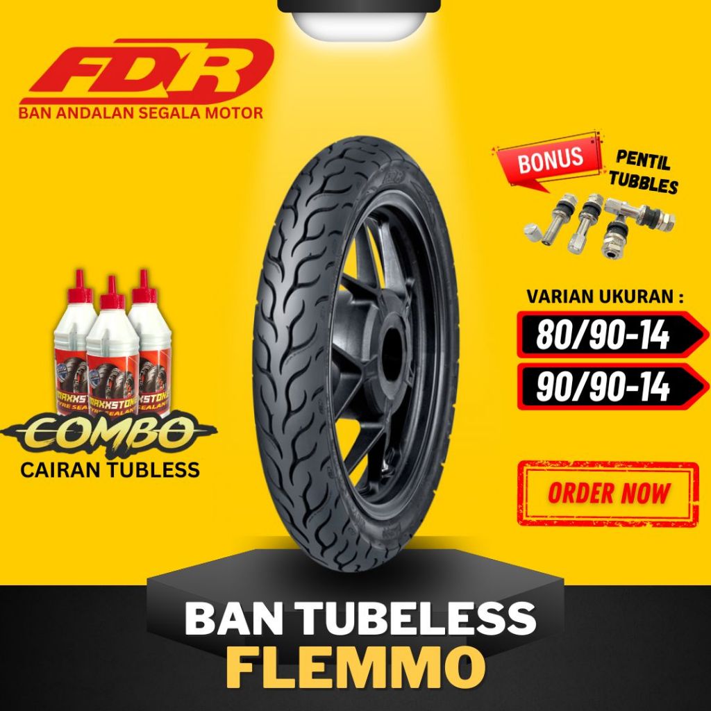 Jual [READY COD] BAN FDR FLEMMO 80/90-14 RING 14 / BAN FDR TUBELESS ...