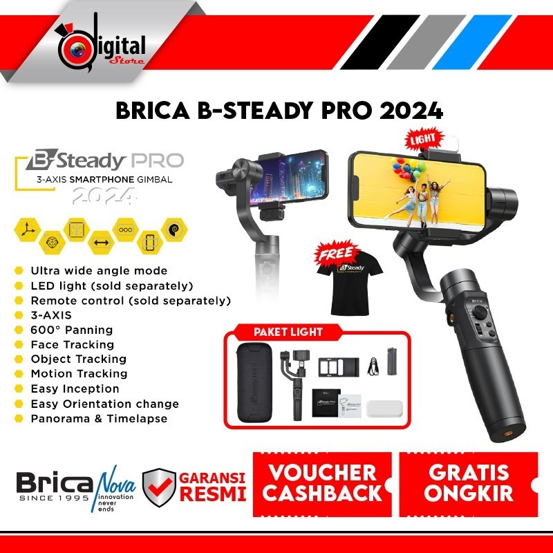 Jual Brica B-Steady Pro / Bsteady Pro 2024 3-Axis Gimbal Stabilizer For ...