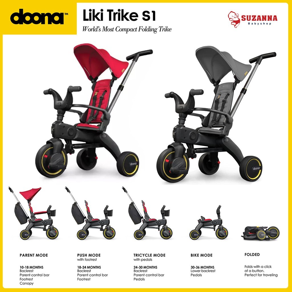 Jual Doona Liki Trike S1 5-in-1 Folded Tricycle Sepeda anak | Shopee ...