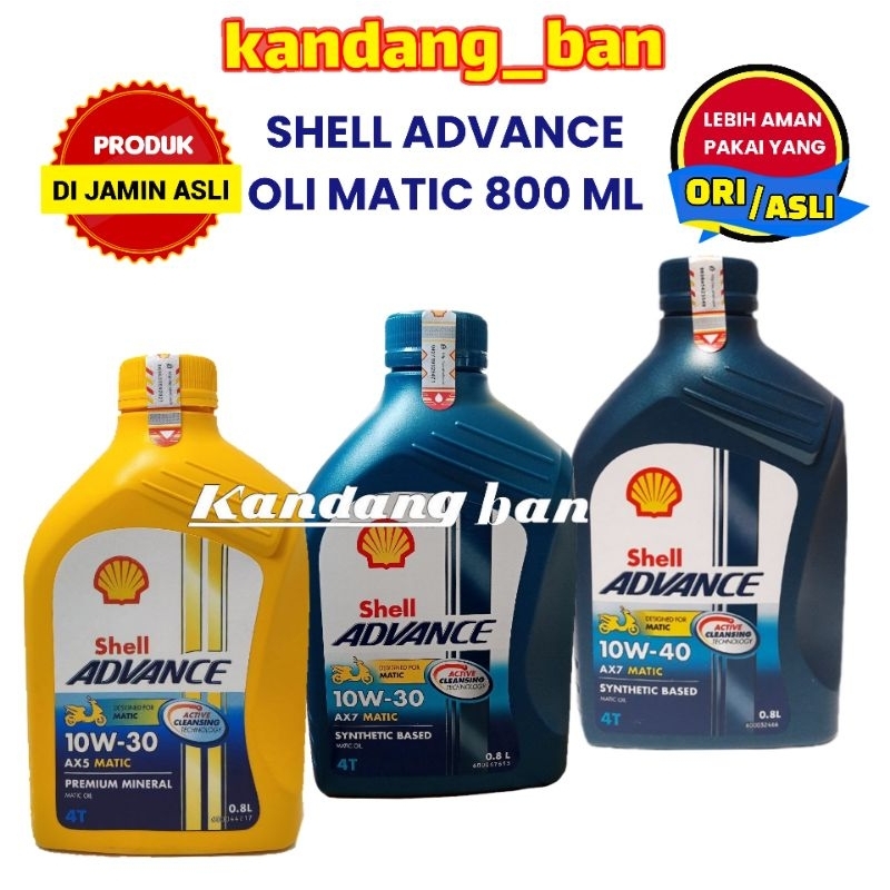 Jual OLI ASLI/ORI MATIC SHELL ADVANCE 800 ML (AX5 10W-30) (AX7 10W-30 ...