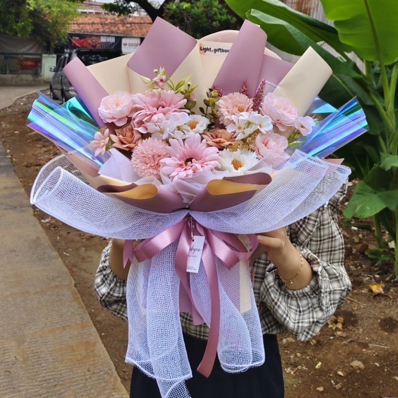 Jual Buket Bunga Artificial | Buket Bunga Palsu | Buket Hologram Besar ...