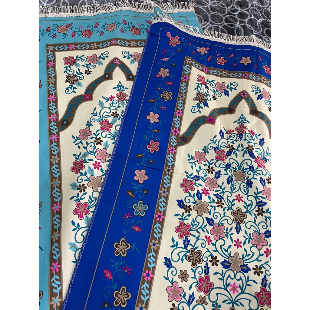 Jual SAJADAH TRAVEL SUEDE MOTIF BUNGA UK 110 X 70 CM , SAJADAH TRAVEL ...