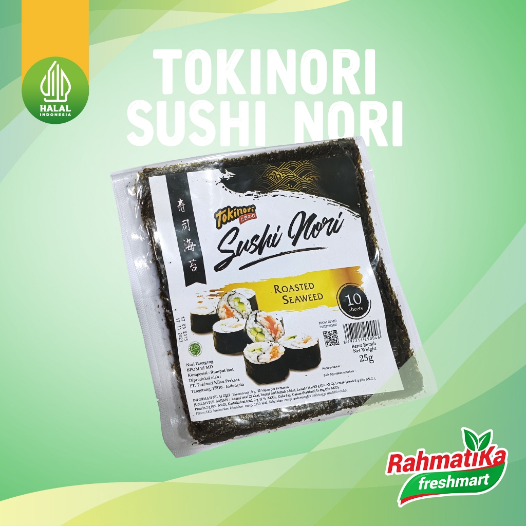 Jual Tokinori Sushi Nori / Rumput Laut Halal 10 Sheet | Shopee Indonesia