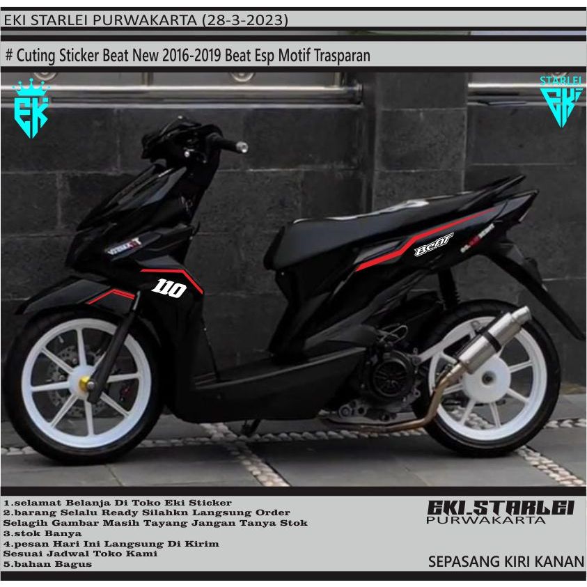 Jual CUTTING STICKER BEAT ESP 2016-2019 VARIASI STICKER STRIPING BEAT ...