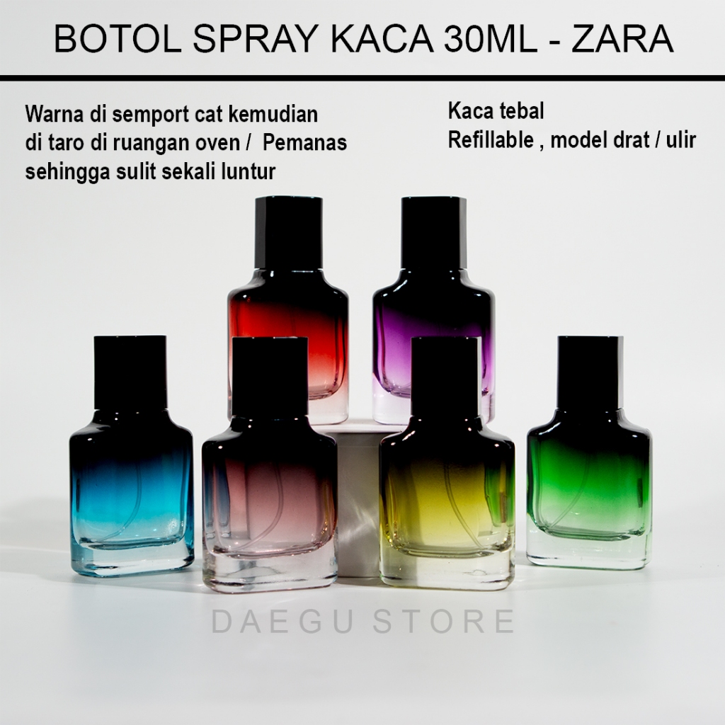 Jual Botol Parfum 30ml Spray Kaca Tebal Model Zara - Refillable Isi ...