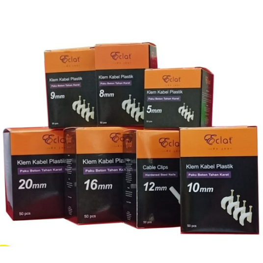 Jual Klem clamp cable kabel listrik clips paku beton Eclat / Shukaku 7 ...
