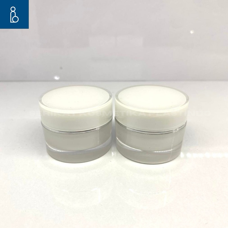 Jual Pot Cream 10 Gram Acrylic White Putih List Silver / Pot Acrylic 10 ...