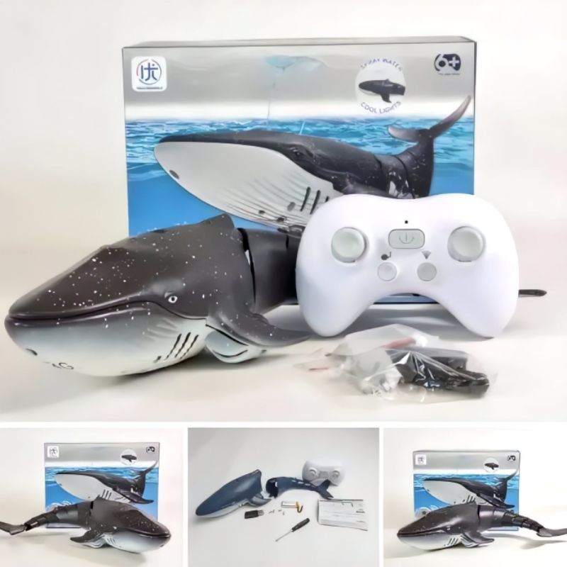 Jual RC Whale Shark Spray Water Remote Control Baterai cas Renang di ...