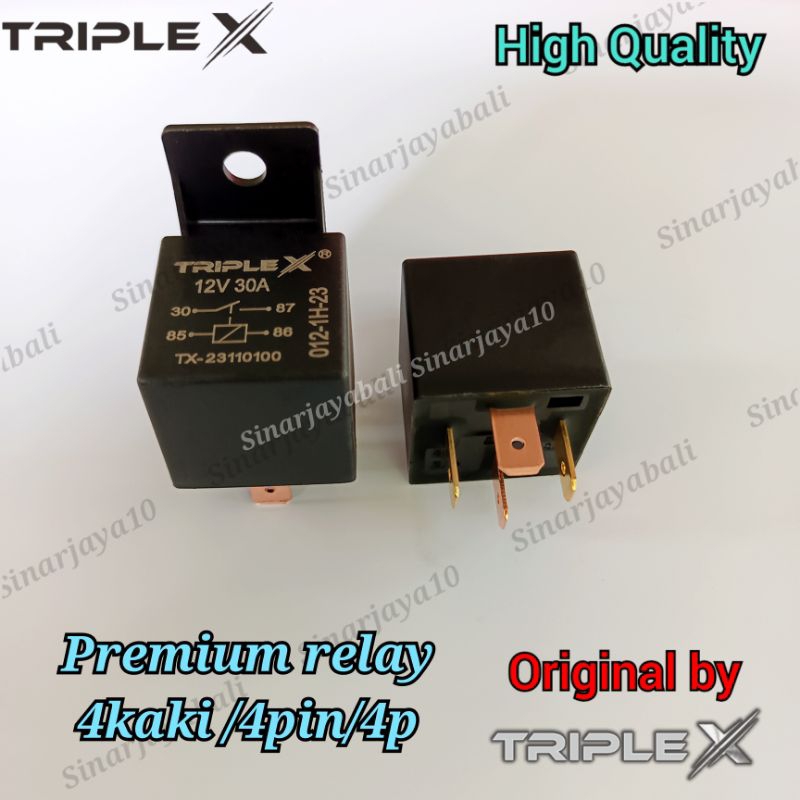 Jual relay 4kaki rellay 4 kaki 4pin rilay 12v 30a relai lampu klakson ...