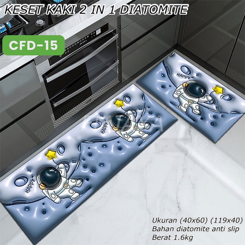 Jual KESET KAKI 2 IN 1 DIATOMITE || KESET KAKI DAPUR PANJANG 3D ANTI ...