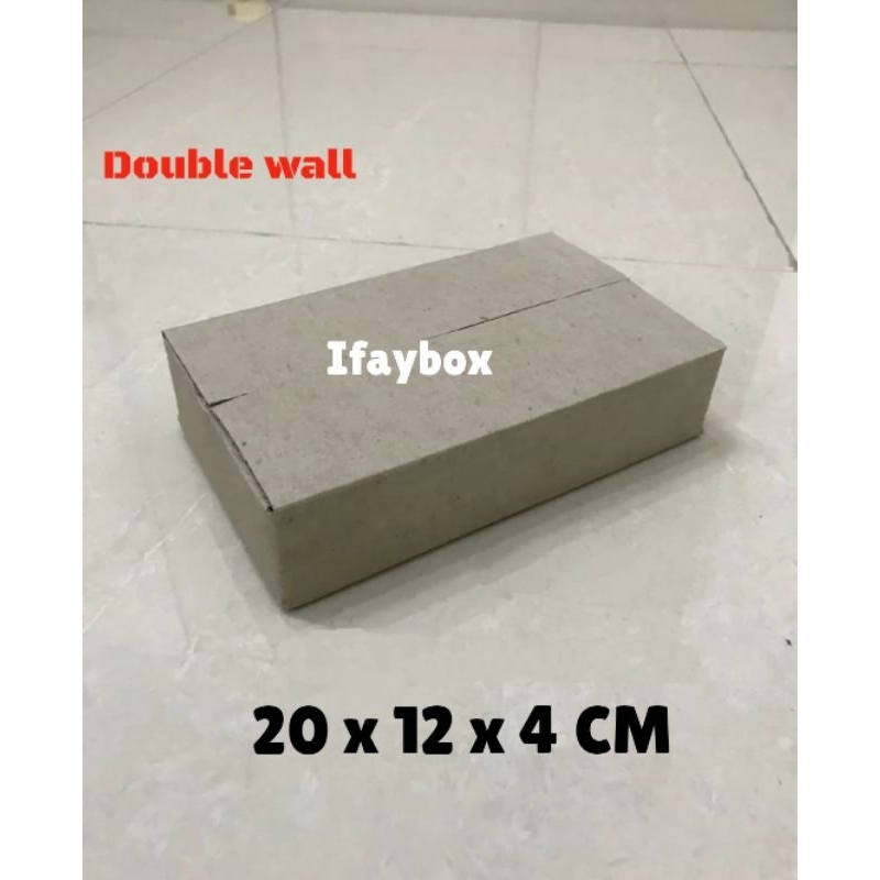 Jual Kardus box Uk. 20x12x4 cm Double wall polos | Shopee Indonesia