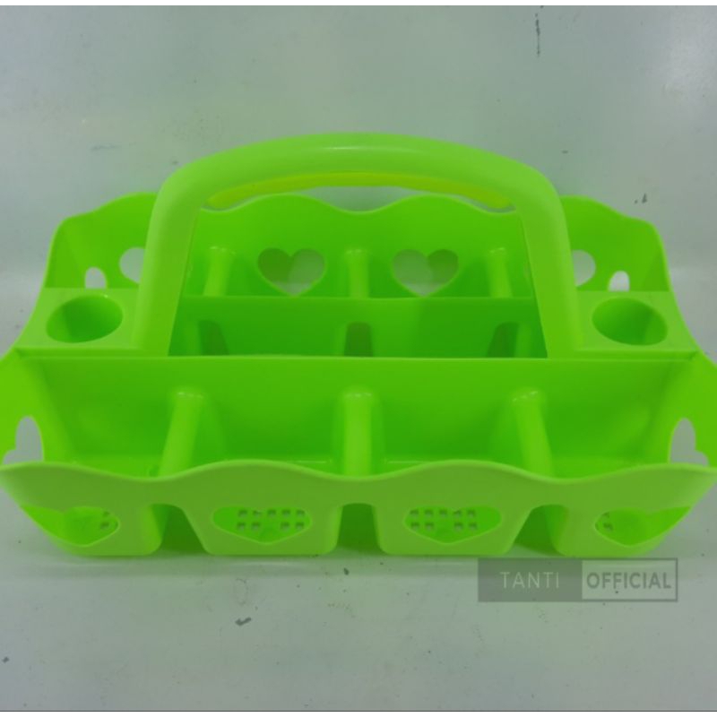 Jual Rak Aqua Gelas 8 Lubang Slot / Box Tempat Minum / Wadah Botol Air ...