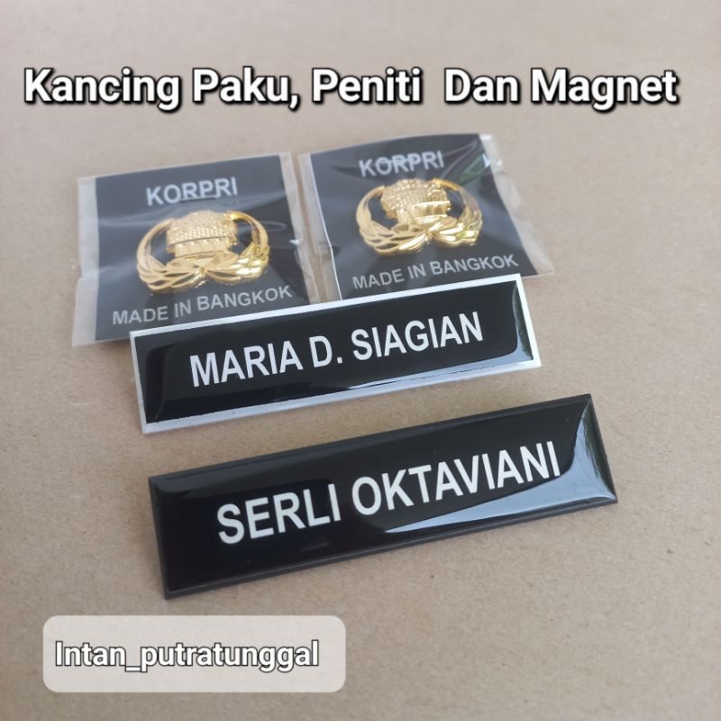 Jual Papan Nama PDH Lapis Resin + Pin Korpri Bangkok, Kancing Paku ...