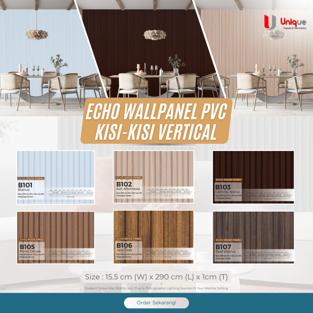 Jual Wallpanel ECHO SERIES B Tebal 1cm / Wood Panel 3D Motif Kayu / PVC Dinding Ruang Tamu ...