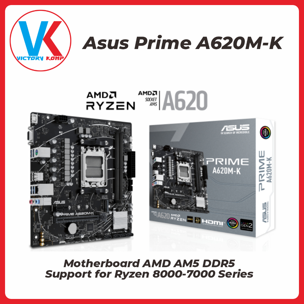 Jual Asus Prime A620M-K (AMD A620 AM5 DDR5 ARGB) mATX Motherboard ...