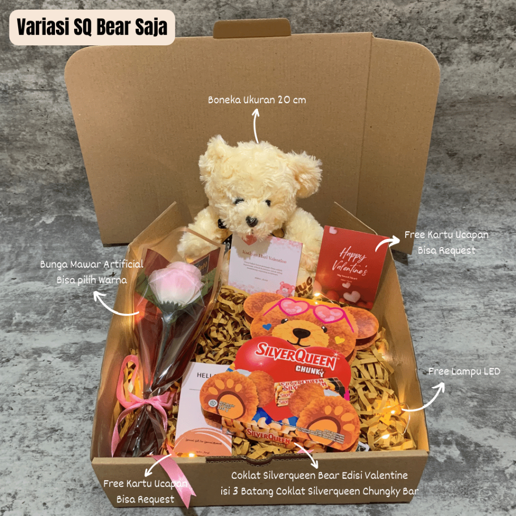 Jual Hampers Gift Coklat Silverqueen Beruang Spesial Valentine Size ...