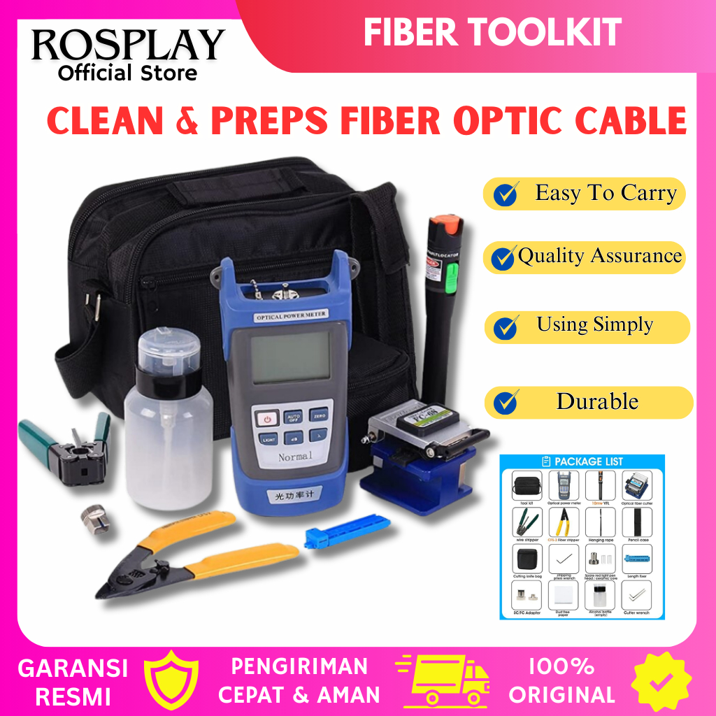 Jual Fiber tool kit POWER Set Alat Tester Dan Pemotong Kabel Fiber ...