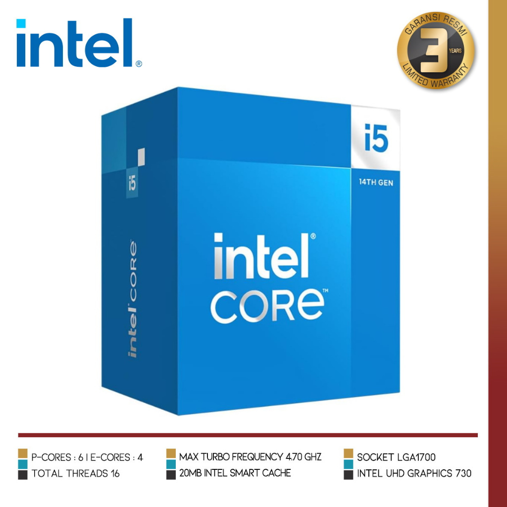 Jual INTEL CORE i5 14400 | Desktop Processor 10 (6P+4E) Cores LGA 1700 | Shopee Indonesia