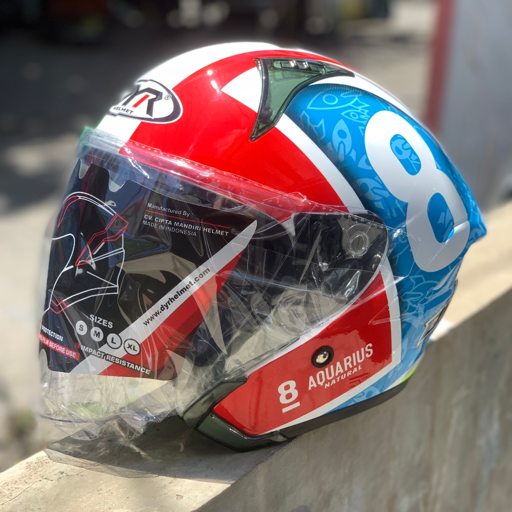 Jual Helm DYR Subaru Graphic | Half Face | Shopee Indonesia