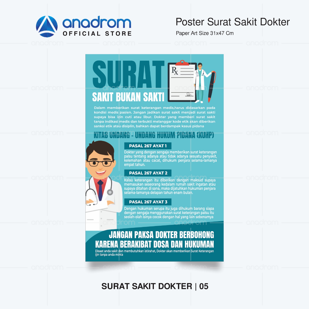 Jual Poster Seputar Surat Sakit Bukan Surat Sakti | Poster Seputar ...