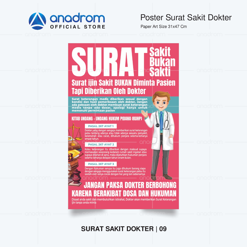 Jual Poster Seputar Surat Sakit Bukan Surat Sakti | Poster Seputar ...