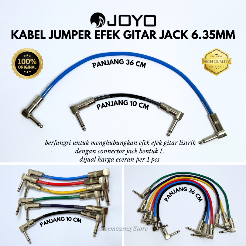 Jual Kabel Jumper Efek Gitar Jack 6.35mm 10 cm 36 cm JOYO CM-05 Professional Low Noise ...