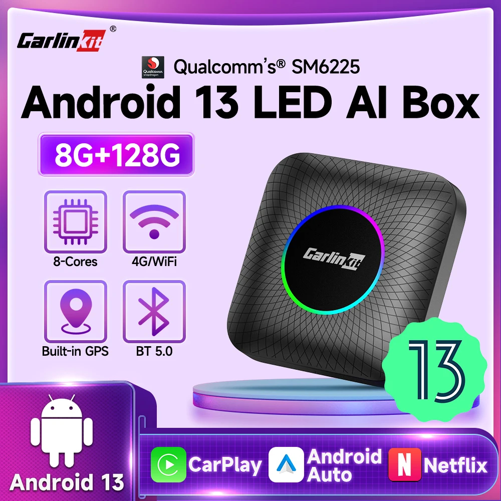 Jual CarlinKit Wireless CarPlay Ai Box Android 13 Plus TBox QCM6125 8 ...