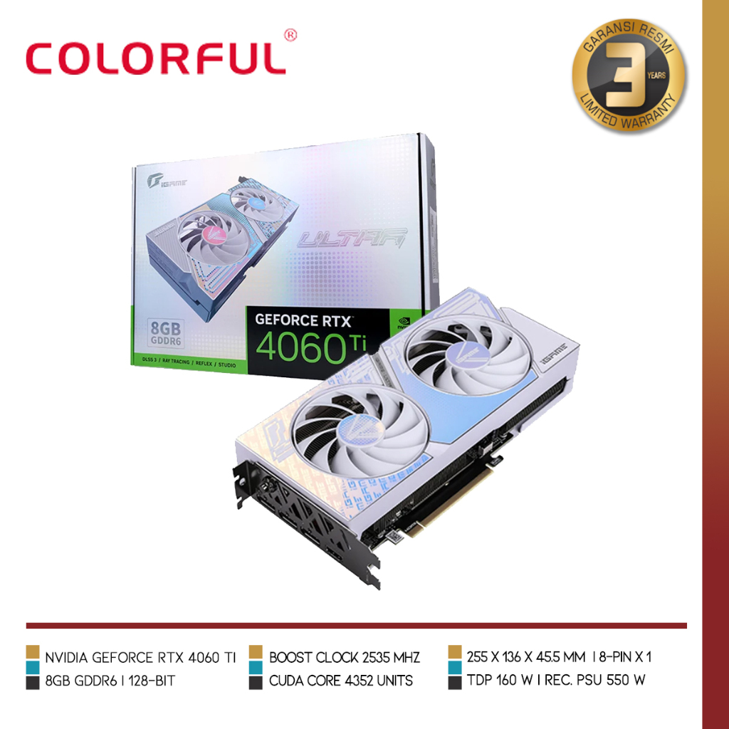 Jual COLORFUL iGame GeForce RTX 4060 Ti Ultra W DUO OC 8GB-V | Shopee ...