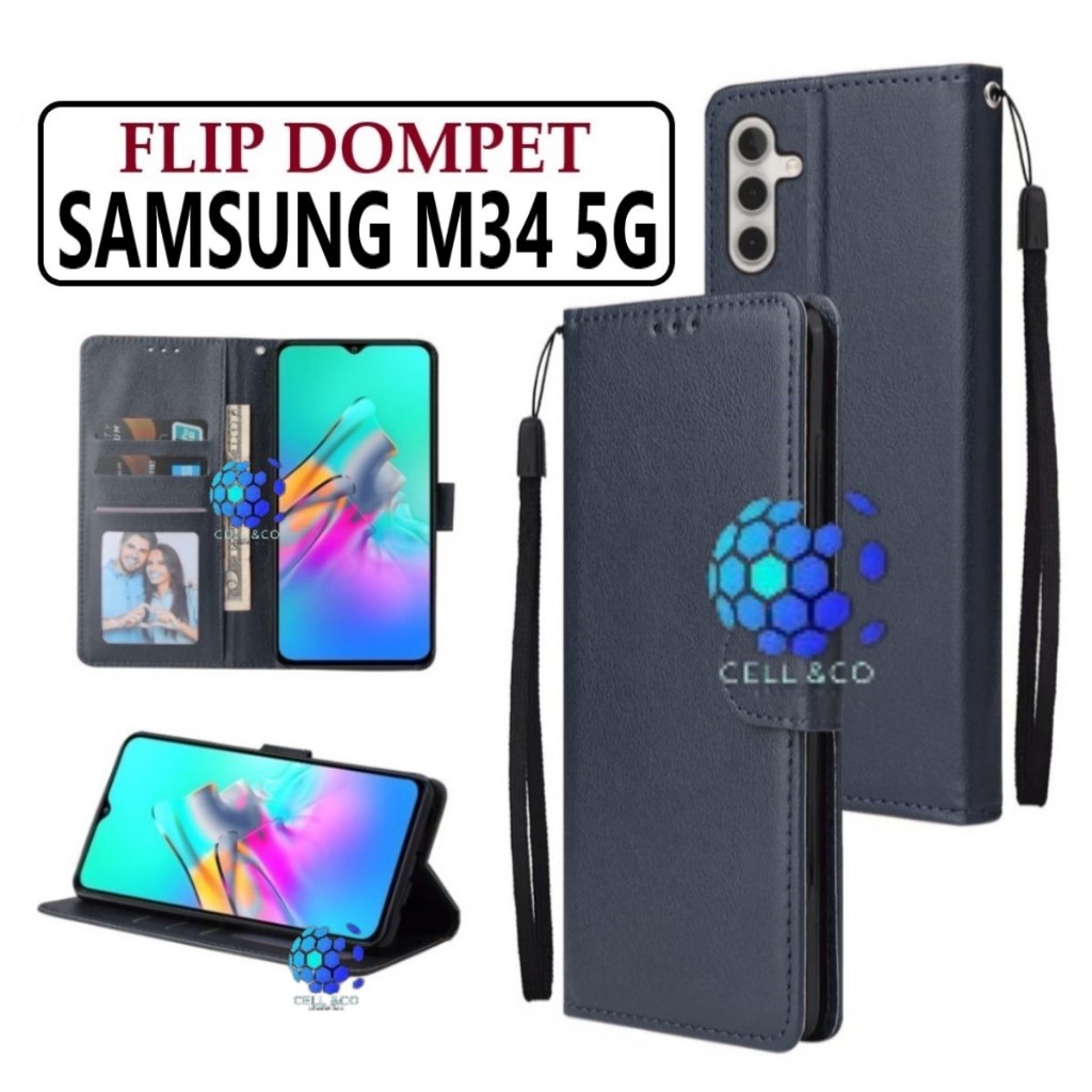 Jual CASE HP SAMSUNG M34 5G FLIP LEATHER WALLET PREMIUM FLIP CASE BUKA ...