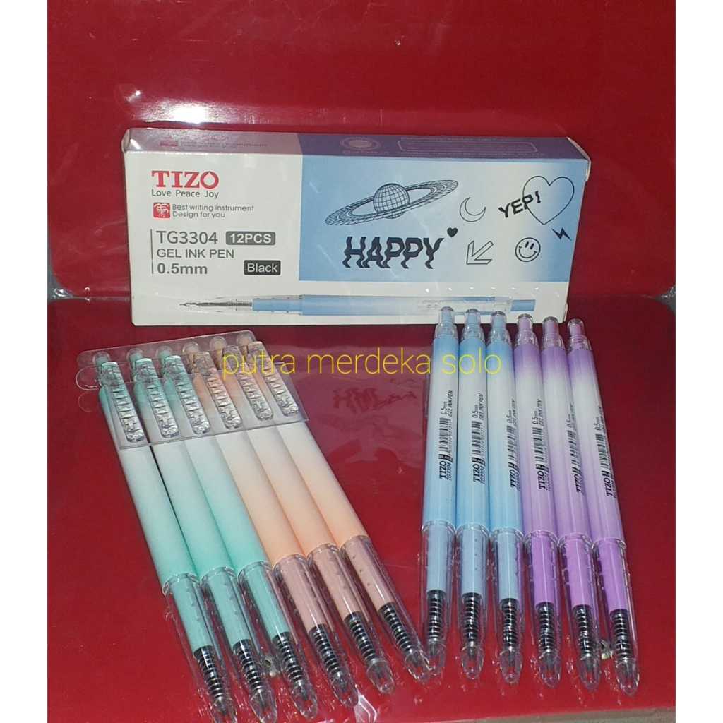 Jual Ballpoint Gel Ink, Bolpen Gel Klik Tizo TG-3304, Pulpen Gel Fancy ...