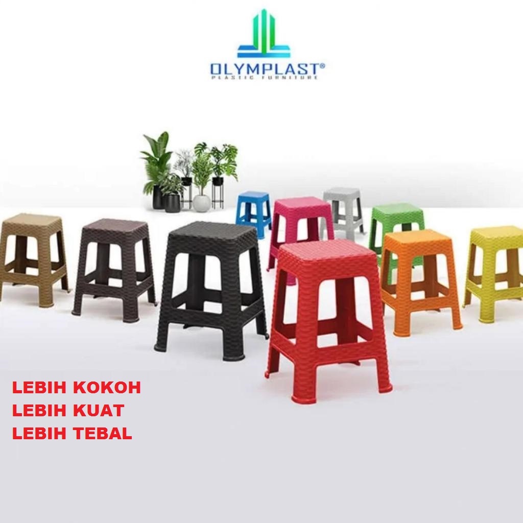 Jual Kursi Baso Plastik Motif Anyaman Rotan Olymplast Kursi Bakso MERAH ...