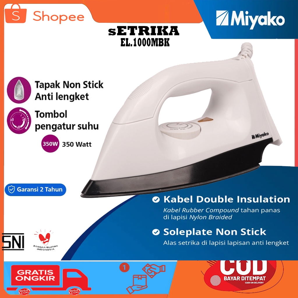 Jual Setrika Miyako El-1000 M Merupakan setrika listrik fungsional ...