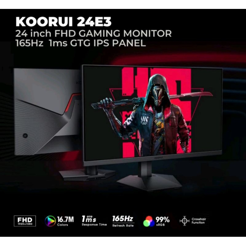 Jual KOORUI 24E3 24 inch FHD GAMING MONITOR 165Hz 1ms GTG IPS PANEL ...